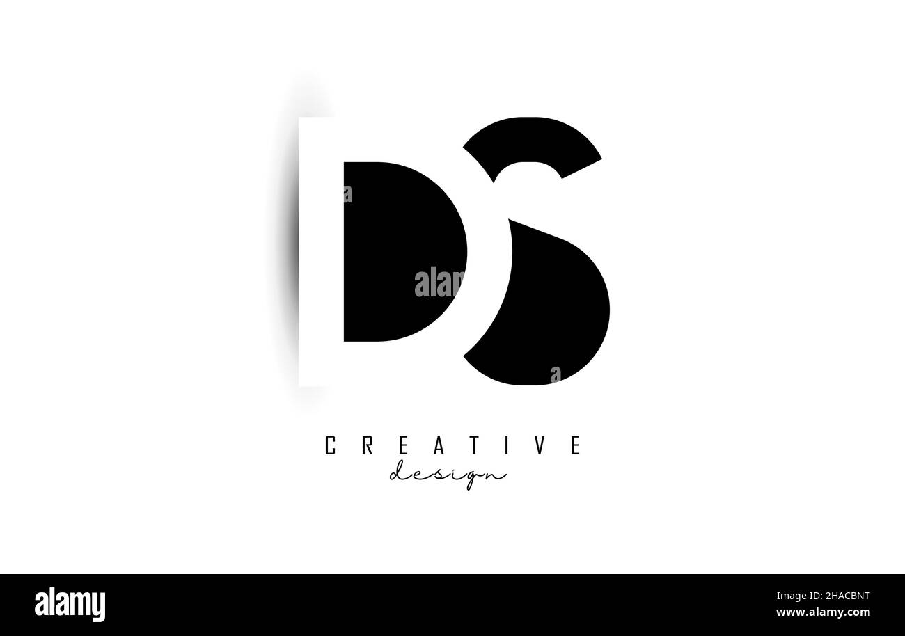 Letters DS Logo with black and white negative space design. Letters D ...