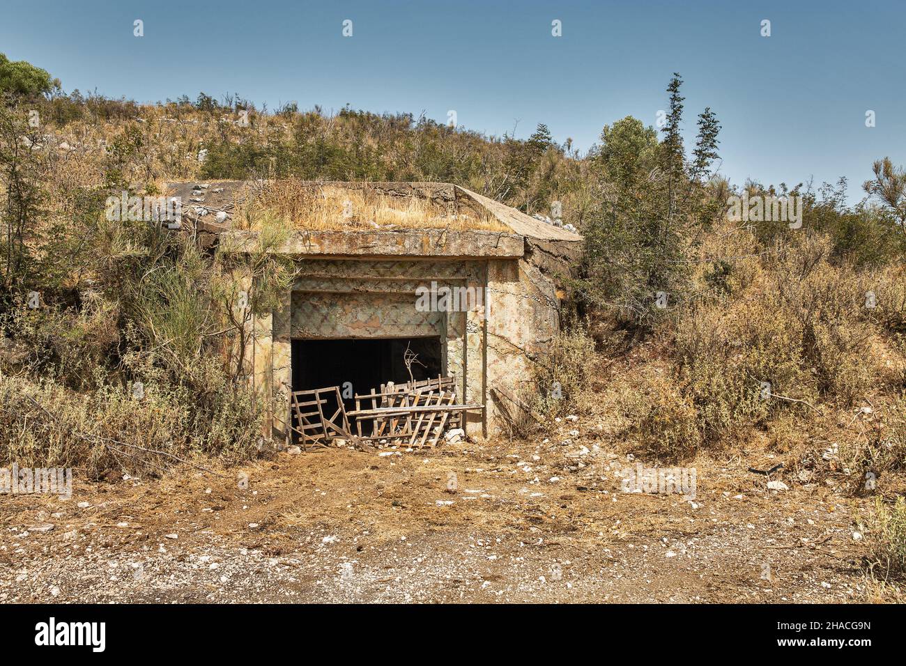 Concrete military bunker ruins built hi-res stock photography and ...