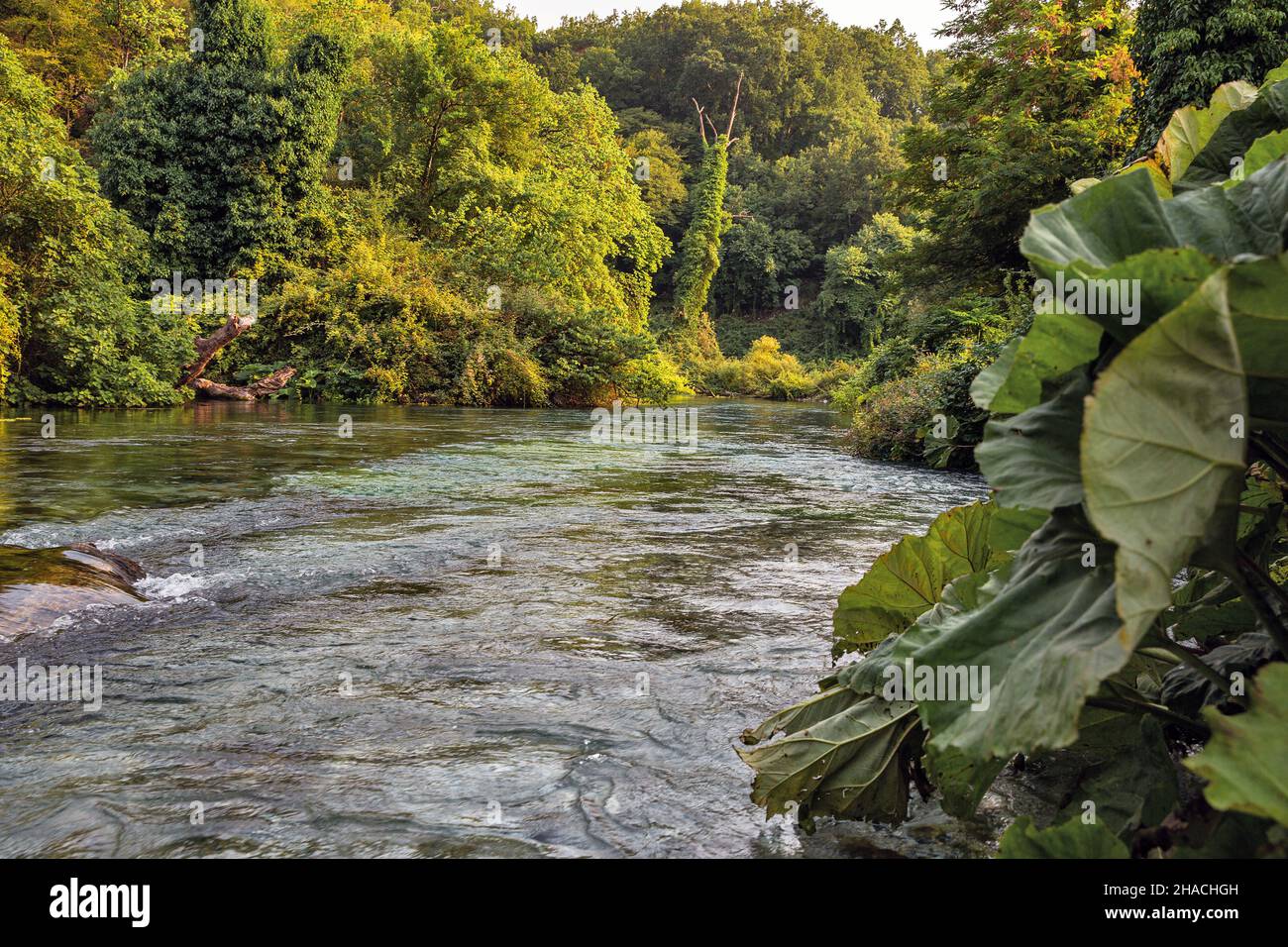 The Blue Eye water spring near Muzine in Vlore County, southern Albania ...