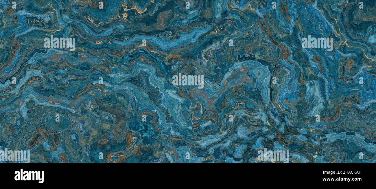 Colourful Blue marble tile with gold inclusions. 2d illustration Stock ...