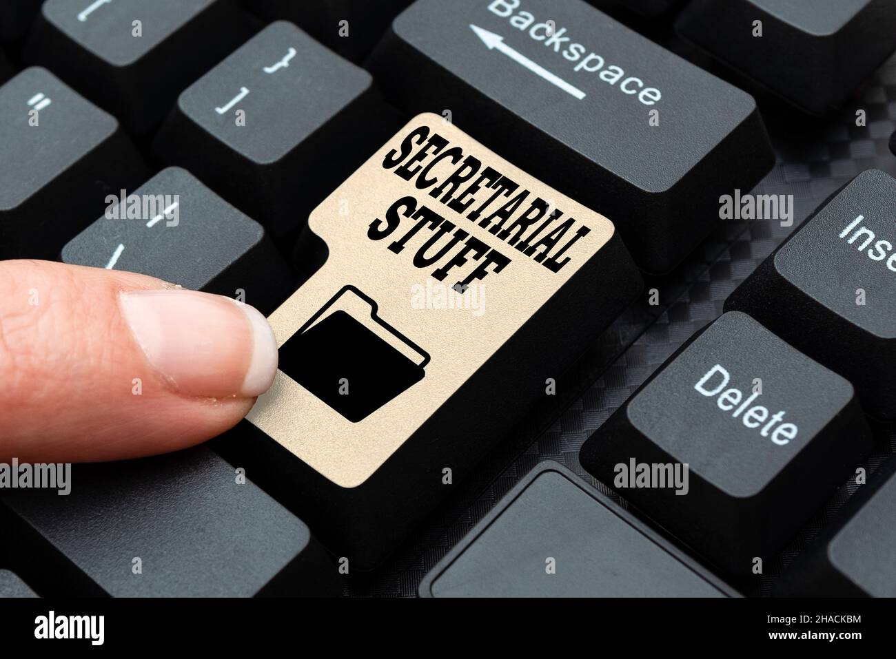 Hand writing sign Secretarial Stuff. Business concept Secretary ...