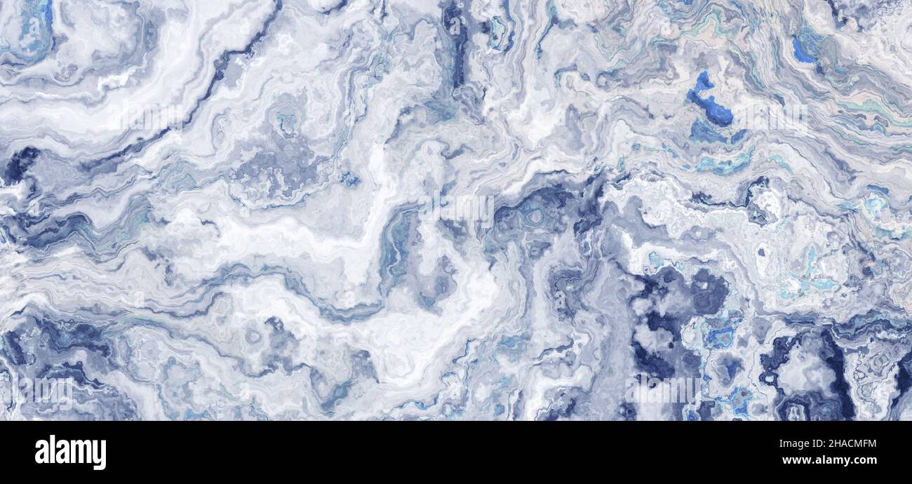 Blue and white marble tile. Abstract texture and background. 2d ...