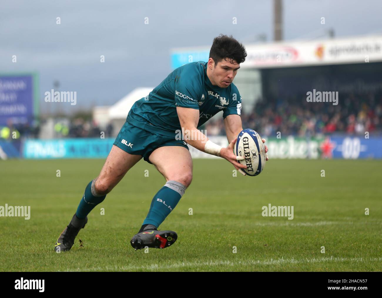 Connacht's Alex Wootton scores their side's third try of the game ...