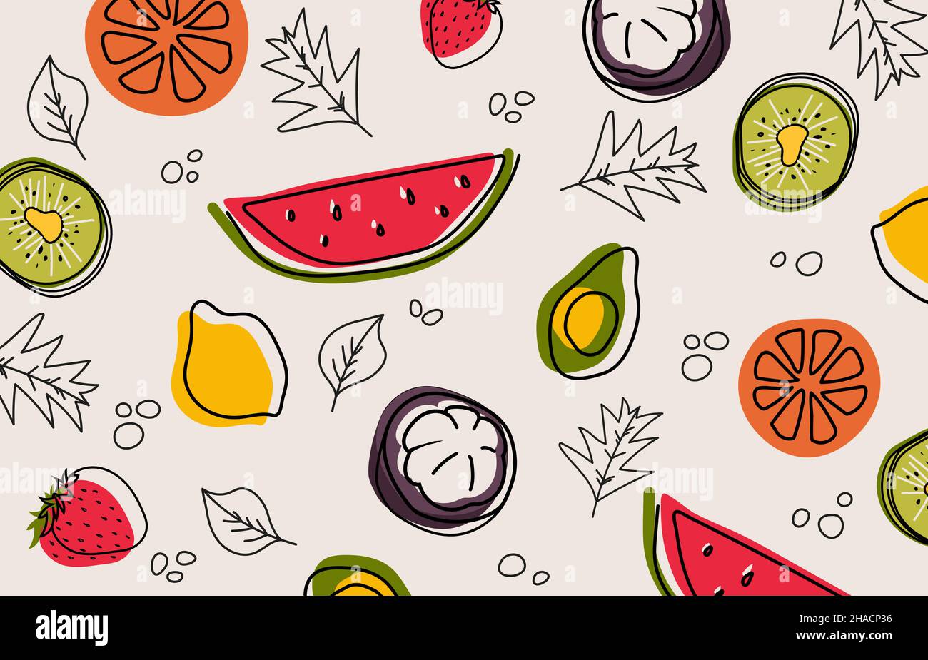 Abstract minimal organic doodle fruits shape drawing template. Simply ...