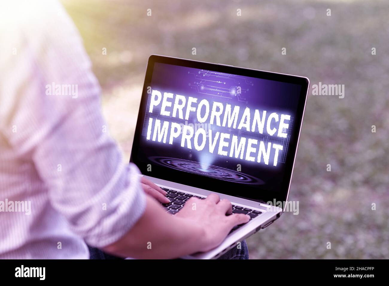 Conceptual caption Performance Improvement. Business idea Measure and ...