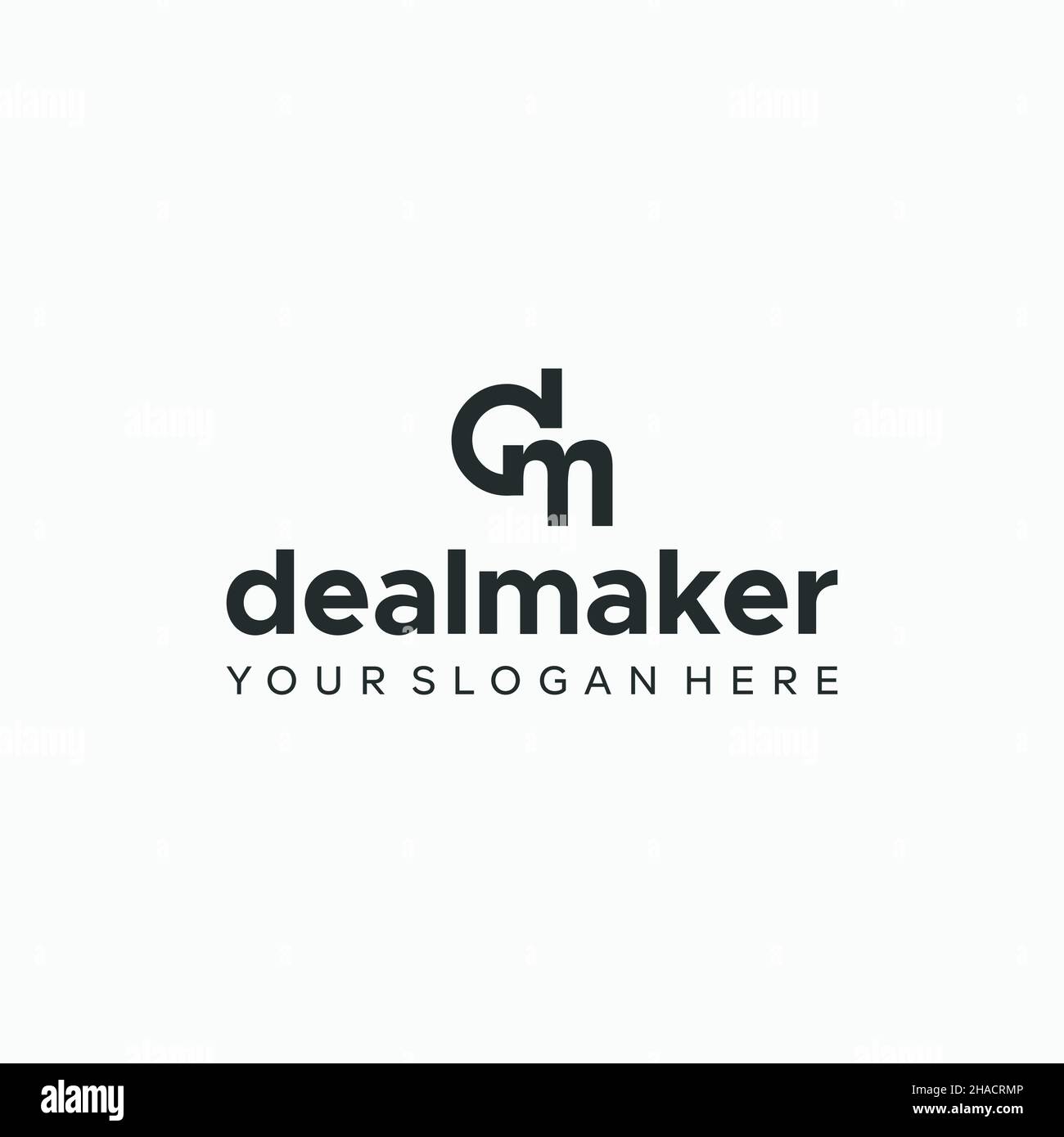 flat letter mark initial d m dealmaker logo design Stock Vector Image ...