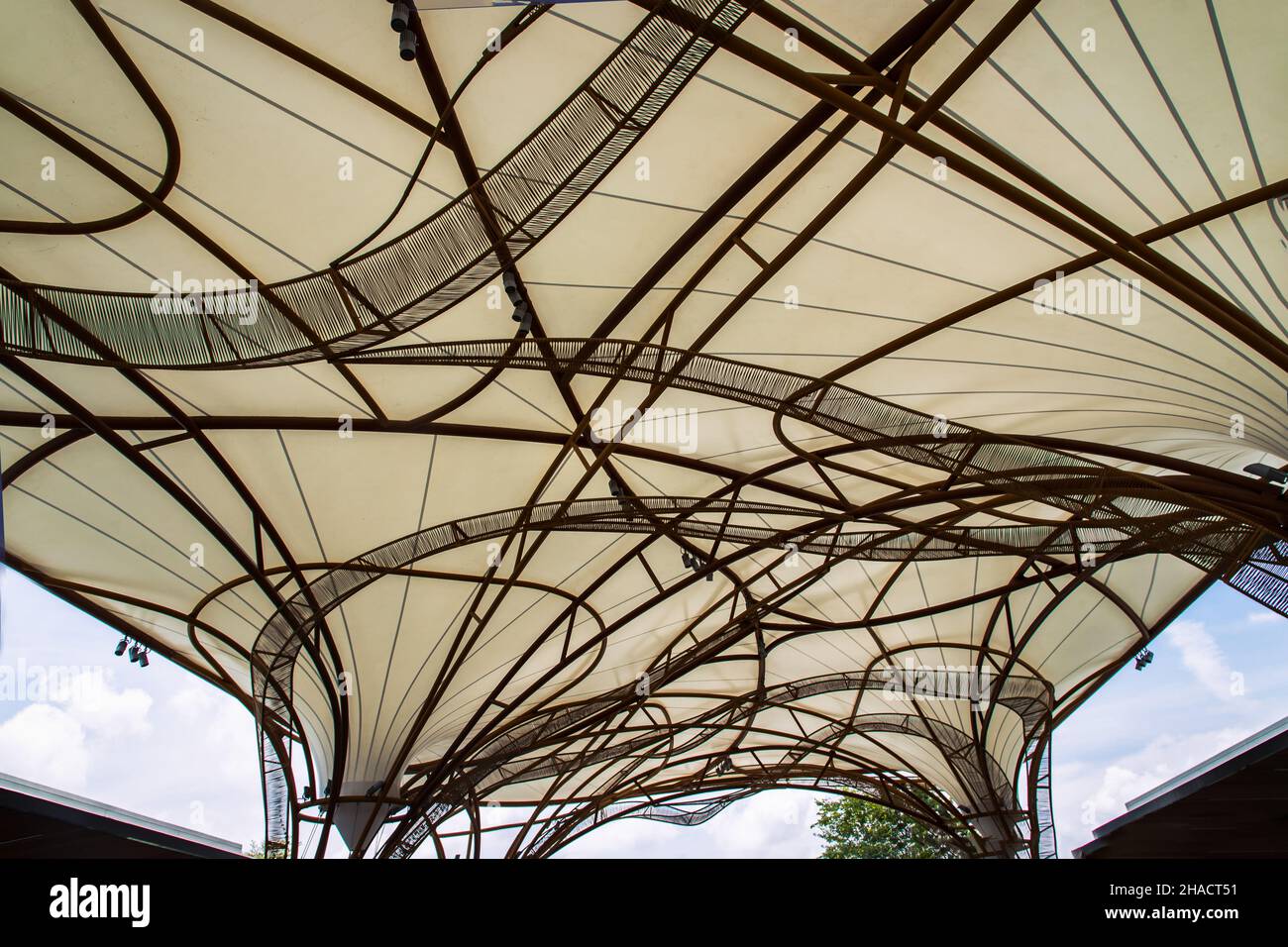 Bangkok, Thailand - 20 May 2021 : The pattern of steel frame umbrella ...