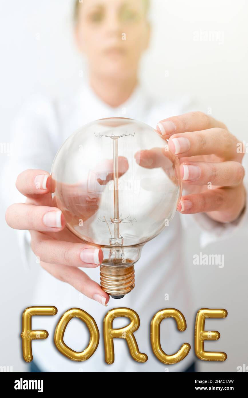 Inspiration showing sign Force. Concept meaning strength or energy as ...