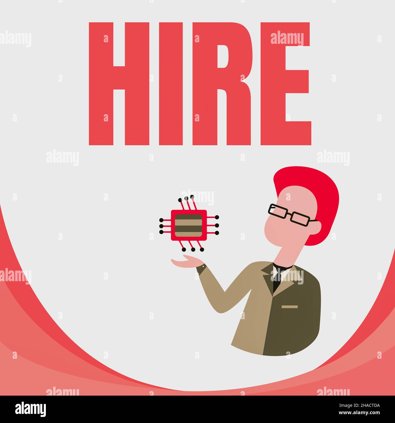 Text caption presenting Hire. Business showcase Employ someone or pay ...