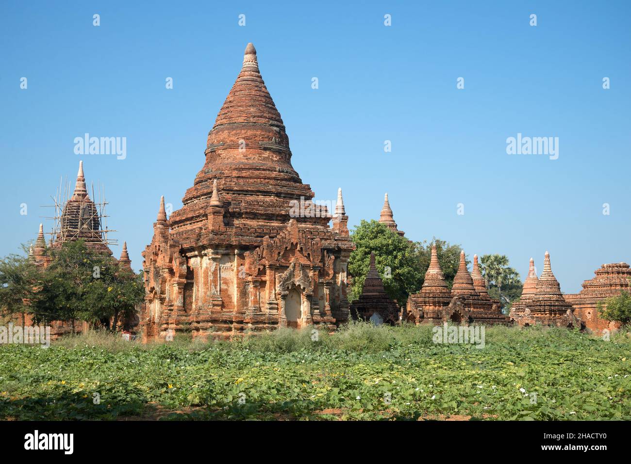 One of the many ancient Buddhist temple complexes on a sunny day. Old ...