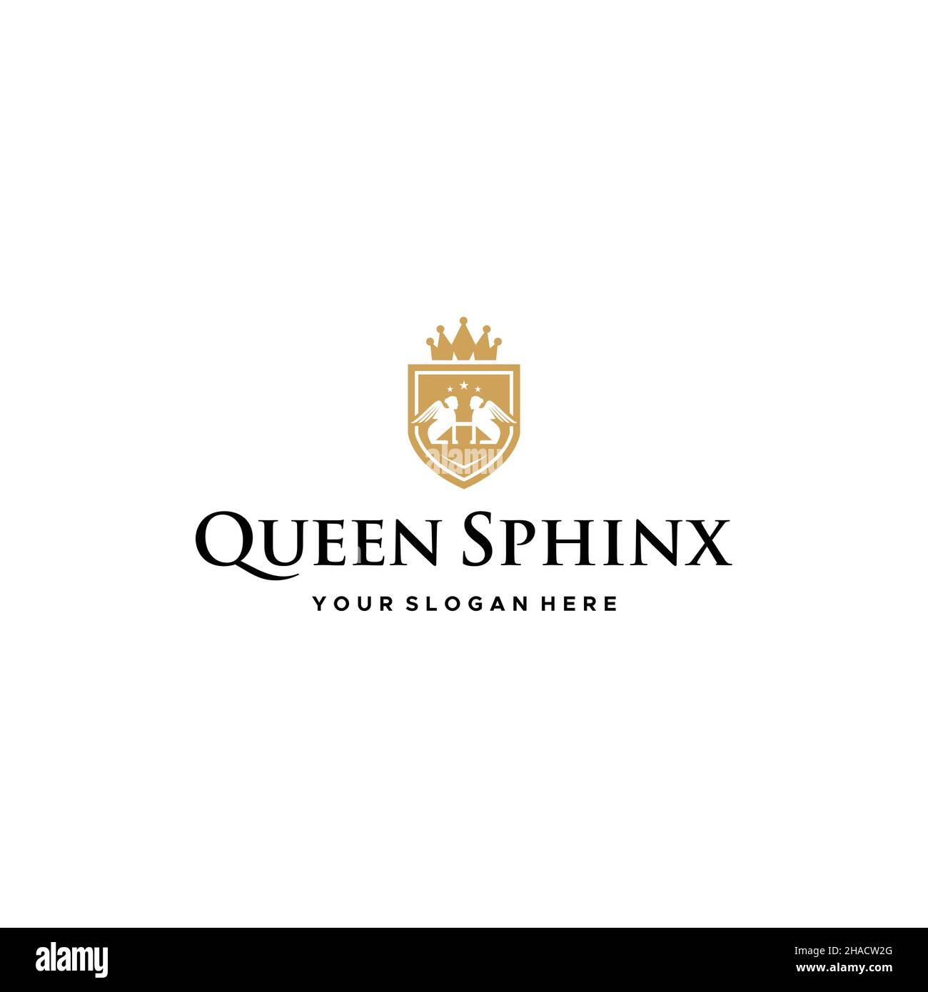Flat letter mark QUEEN SPHINX logo design Stock Vector Image & Art - Alamy
