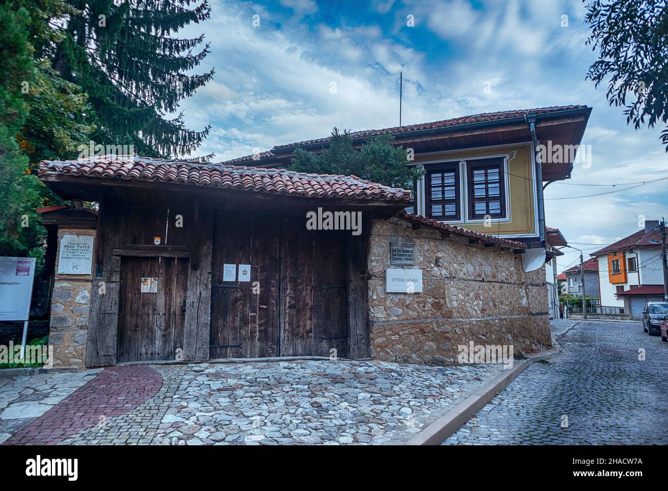 Panoramic view of downtown Panagyurishte Stock Photo - Alamy