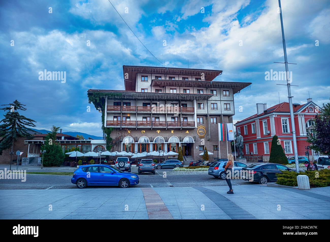 Panoramic view of downtown Panagyurishte Stock Photo - Alamy