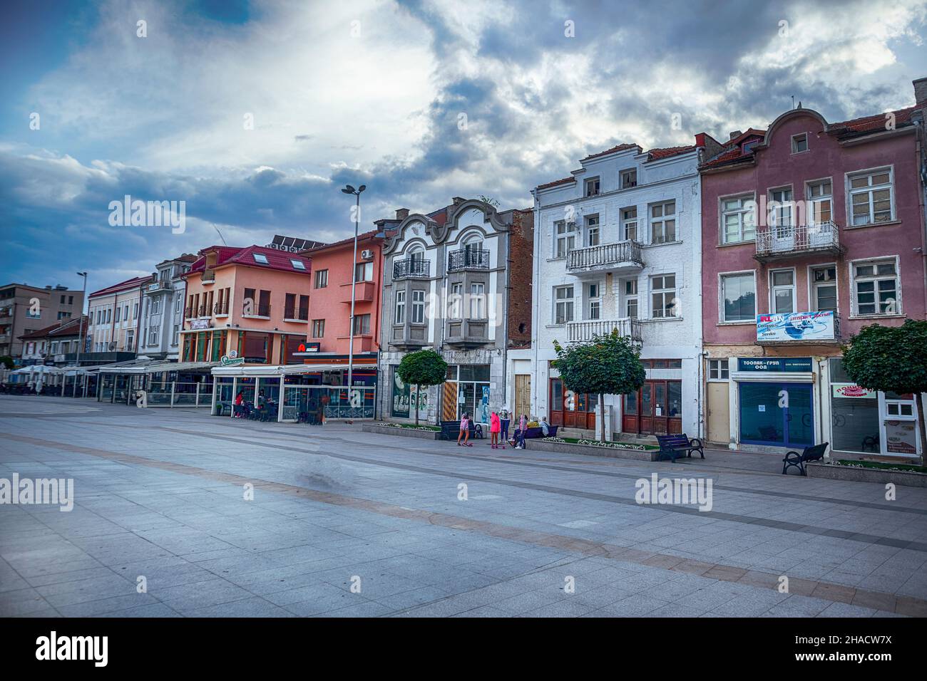 Panoramic view of downtown Panagyurishte Stock Photo - Alamy