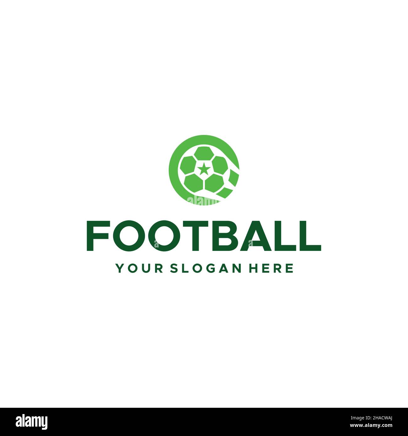 modern FOOTBALL badge stars hexagon logo design Stock Vector Image ...
