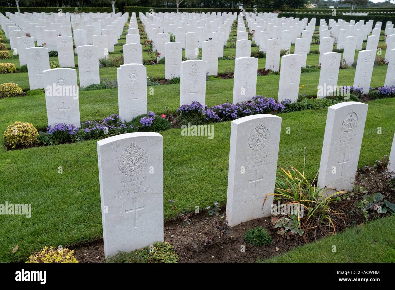 France, Normandy, on 2020-10-11. Bayeux British Military Cemetery ...
