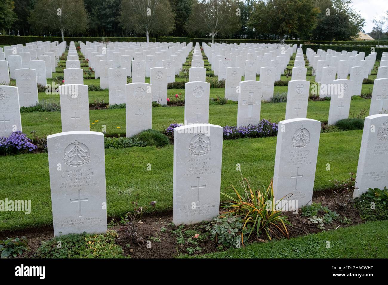 France, Normandy, on 2020-10-11. Bayeux British Military Cemetery ...