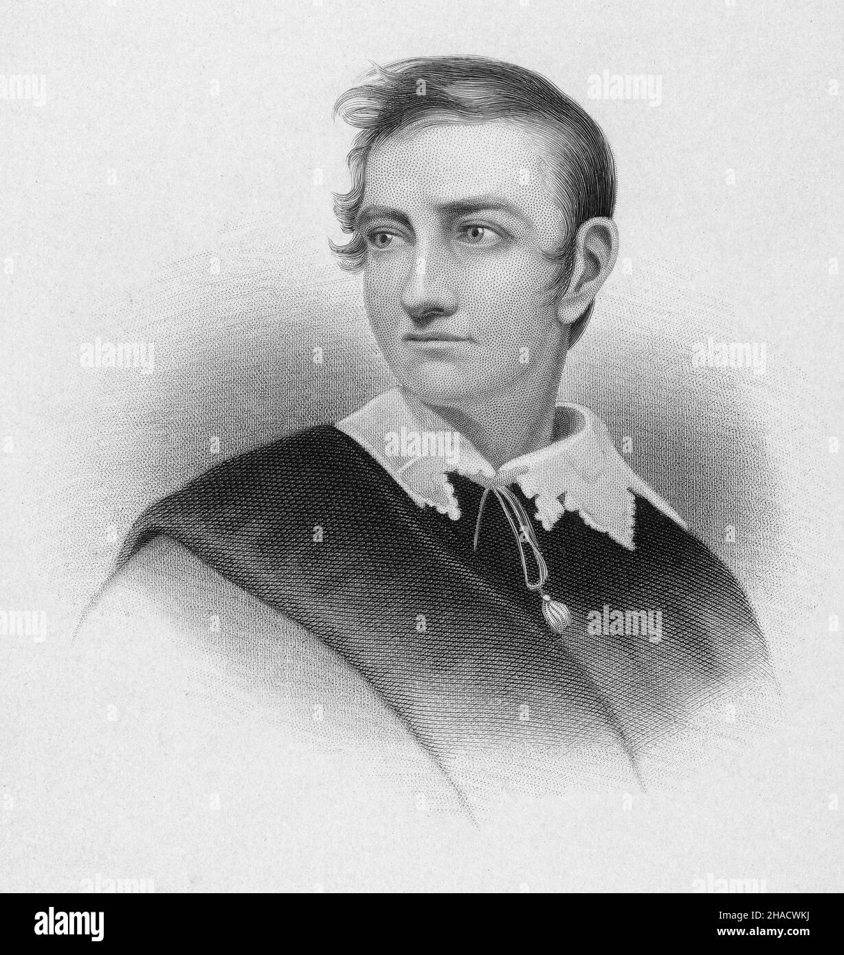 Antique circa 1870 engraving of John Howard Payne by Henry Bryan Hall ...