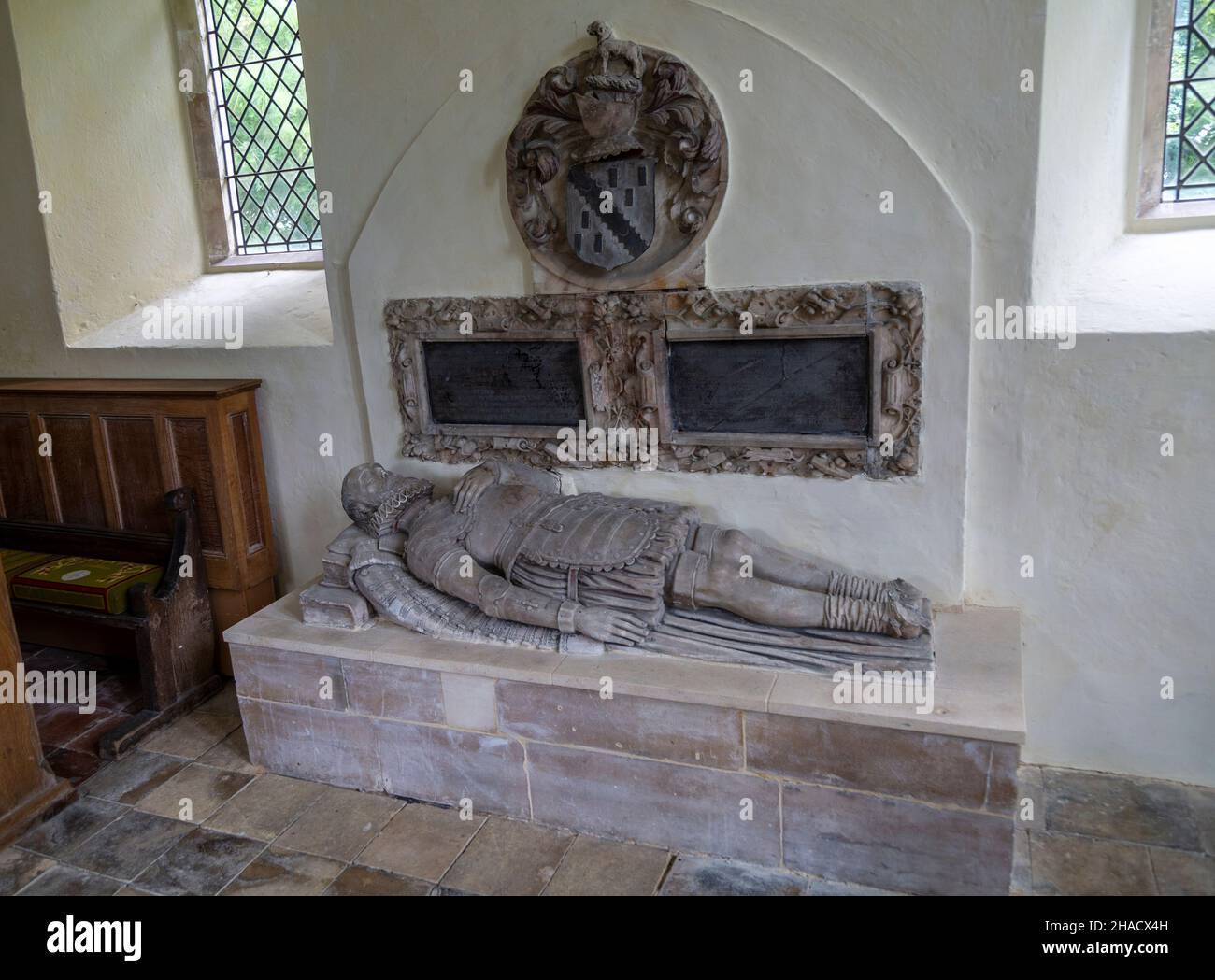 Memorial alabaster monument tomb of James Alington, died 1627, Milden ...