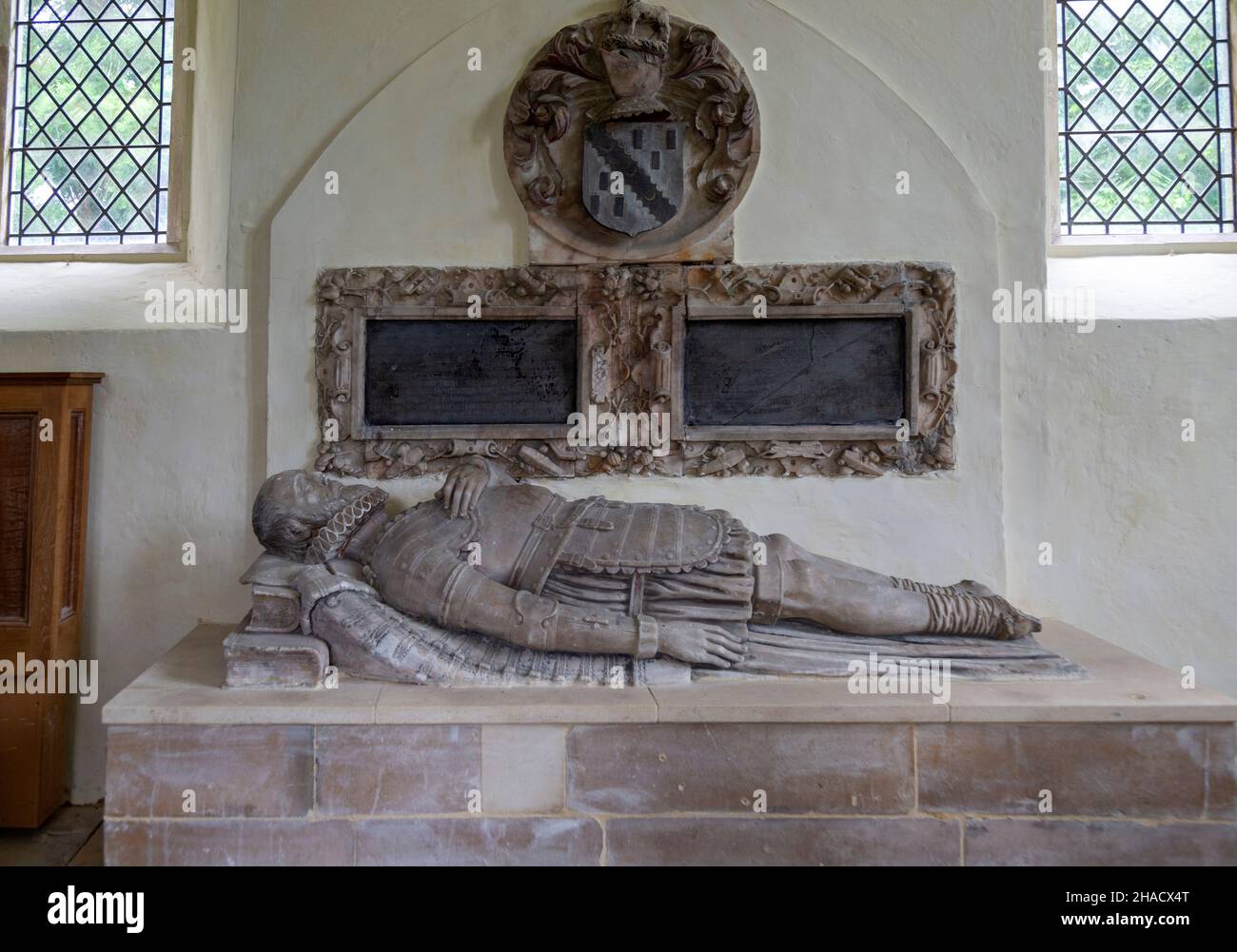 Memorial alabaster monument tomb of James Alington, died 1627, Milden ...