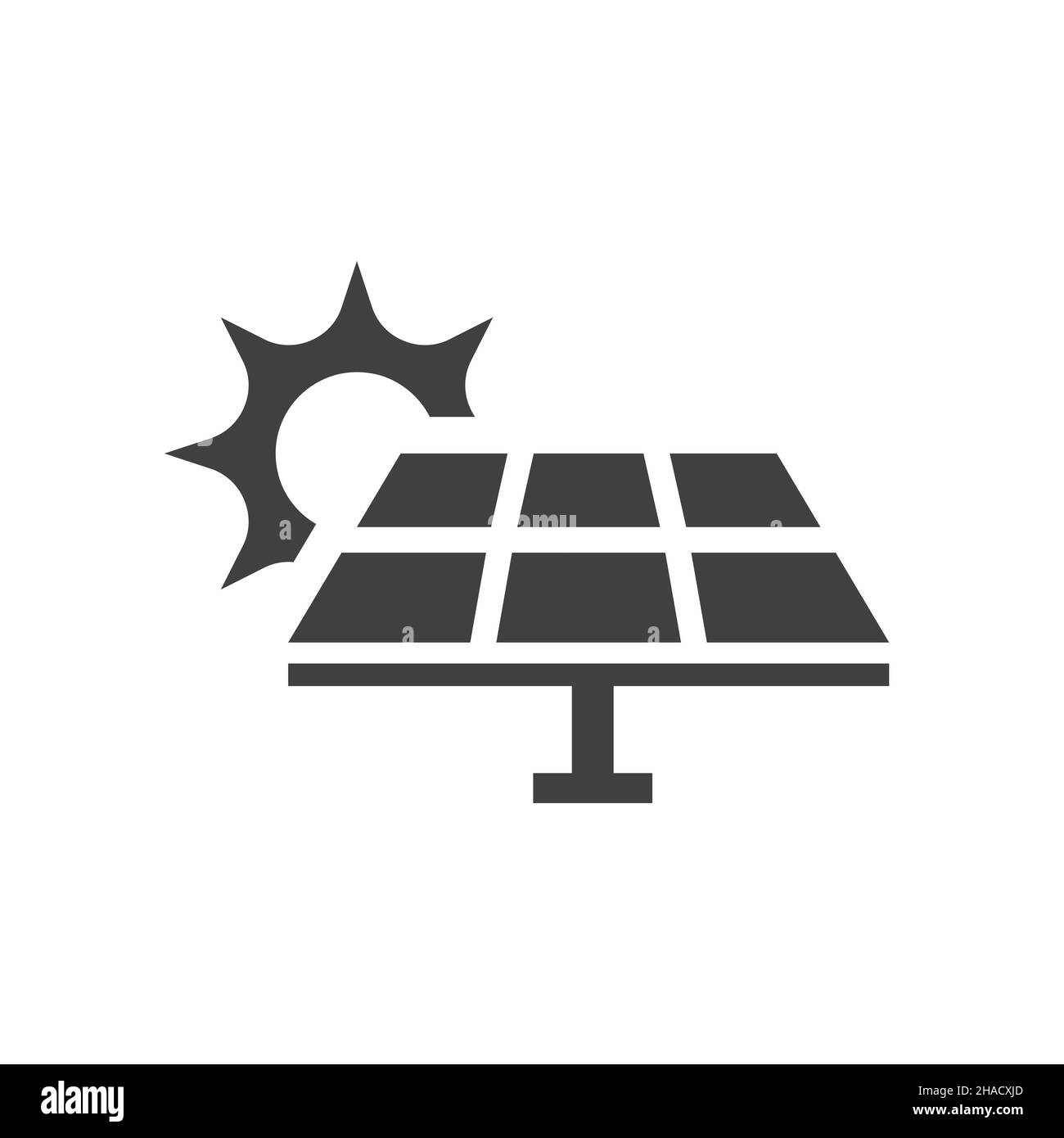 Solar panel with sun black vector icon. Green energy symbol Stock ...