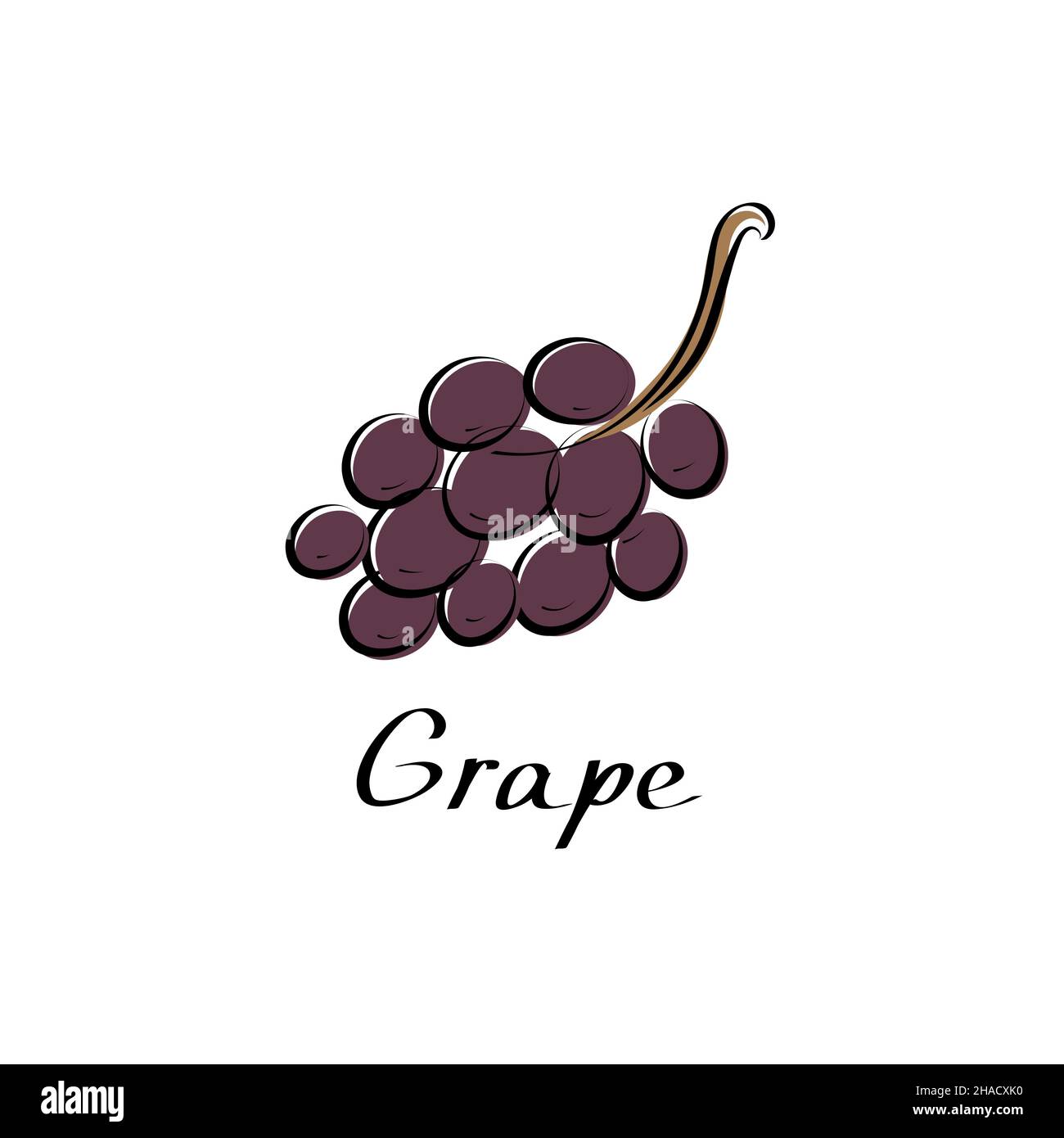 Grape vector cartoon flat illustration. Vine bunch. Fresh berry fruit ...