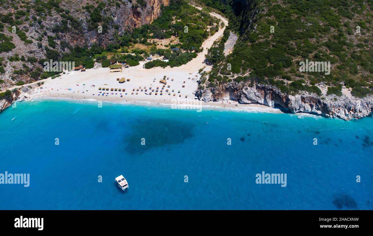 View of Gjipe beach, Albania Stock Photo - Alamy