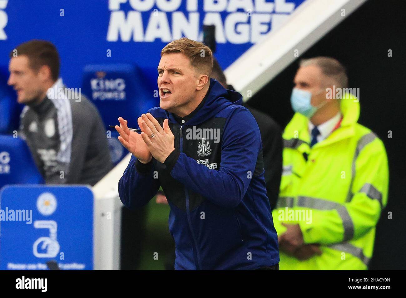 Eddie Howe manager of Newcastle United gives his team instructions in ...