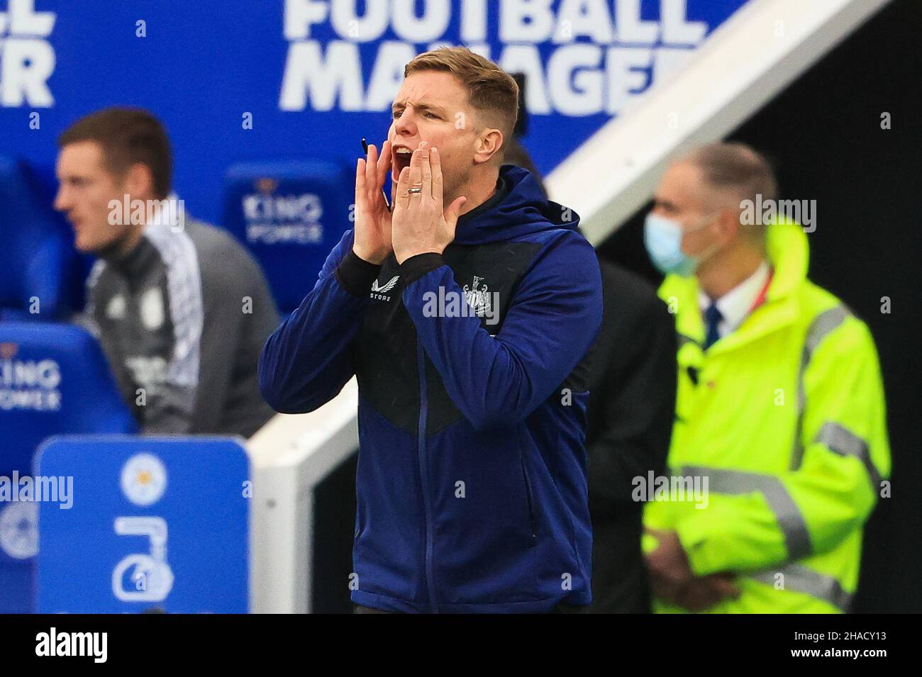 Eddie Howe manager of Newcastle United gives his team instructions in ...