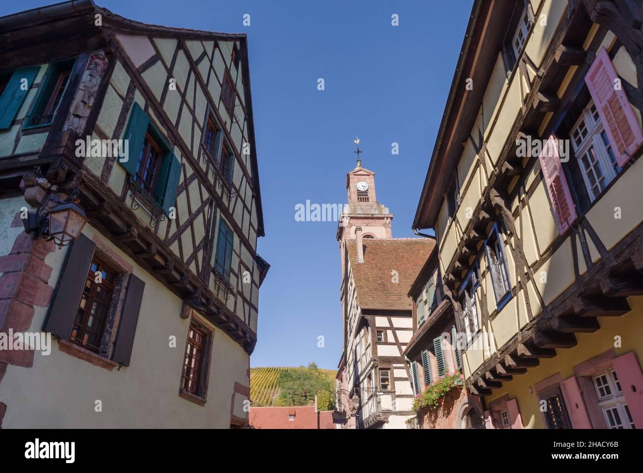 Traditional half timbered facade and colorful beautiful architecture in ...