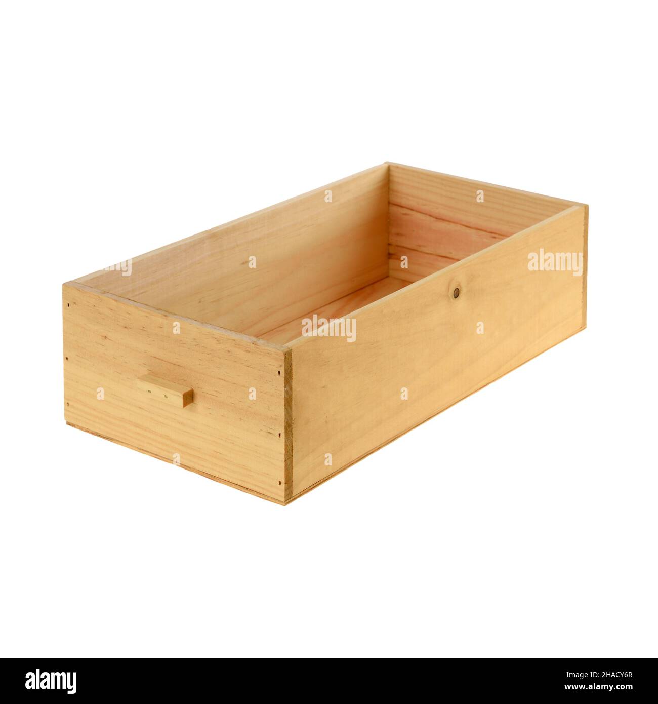 Empty wooden crate box isolated on white Stock Photo - Alamy
