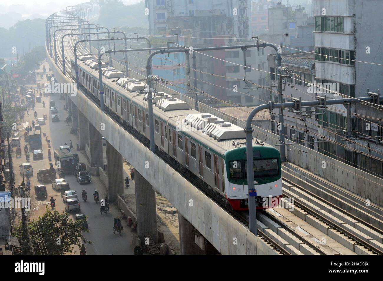 Dhaka, Bangladesh. 12th Dec, 2021. A first ever metro rail train runs ...