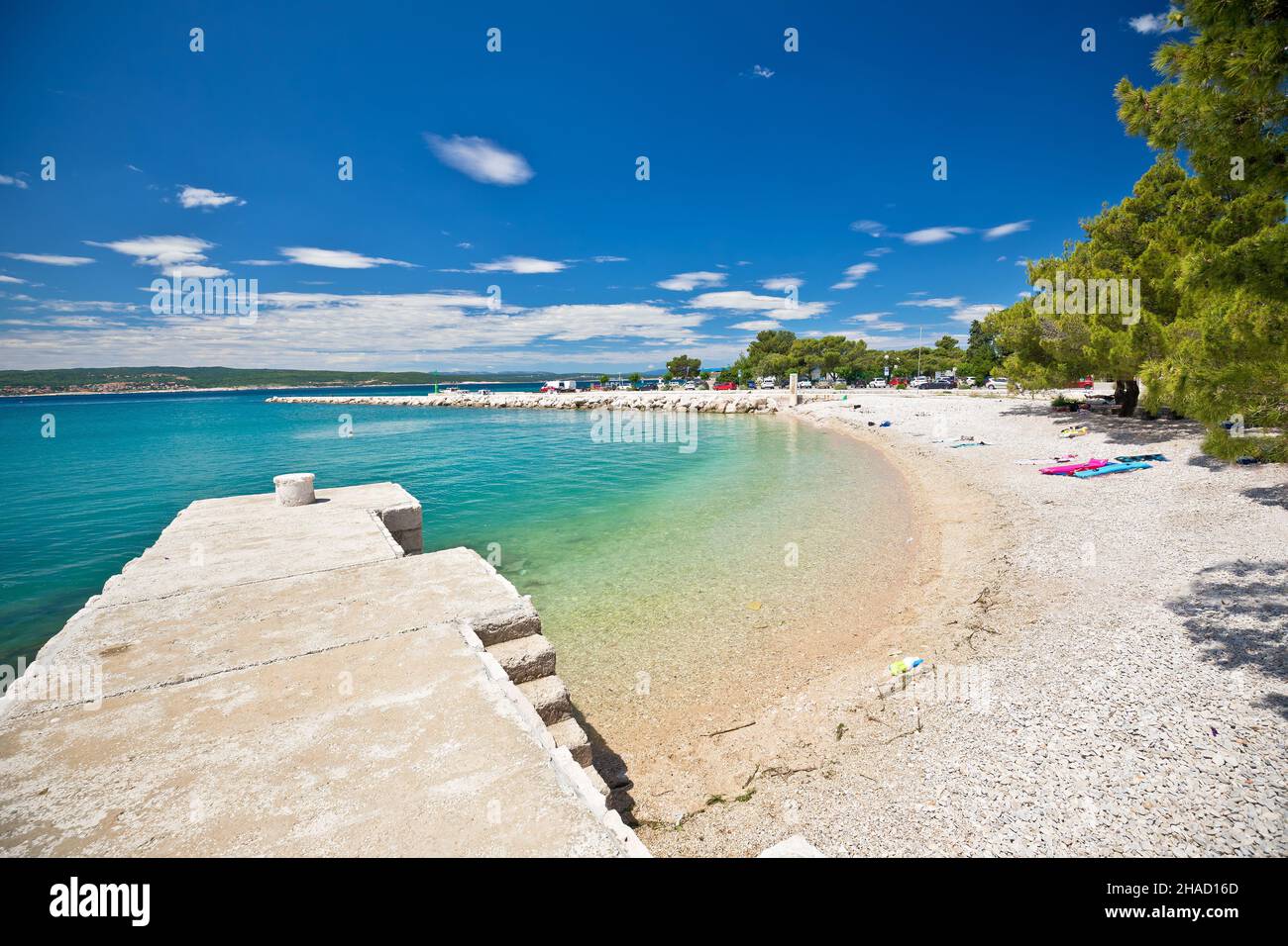 Crikvenica. View of Crikvenica scenic beach and waterfront, Kvarner bay ...
