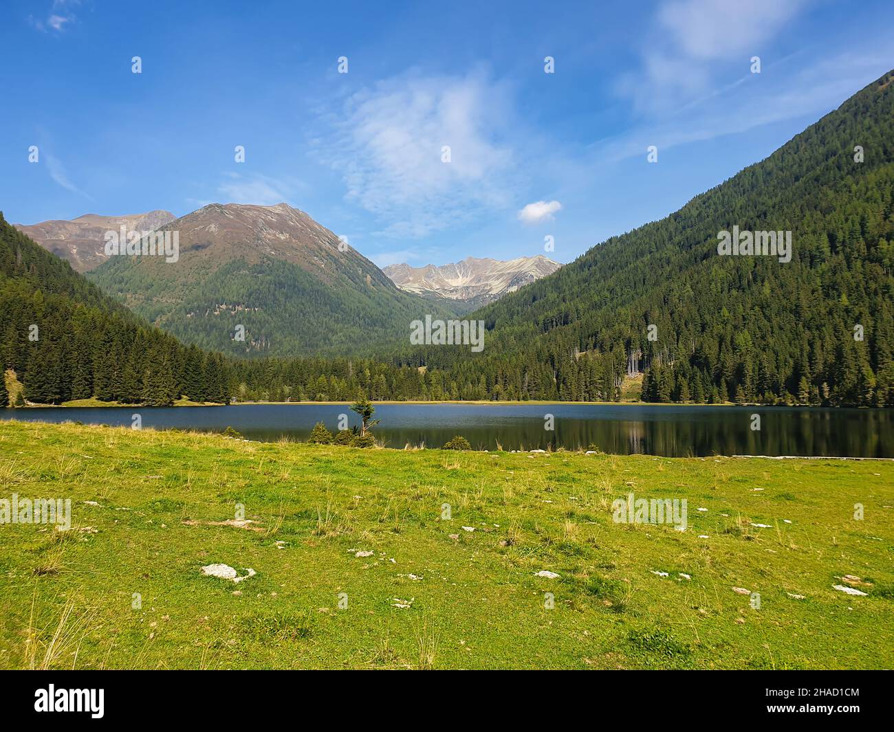 Fantastic sight of a mountain lake surrounded by the mountains of ...