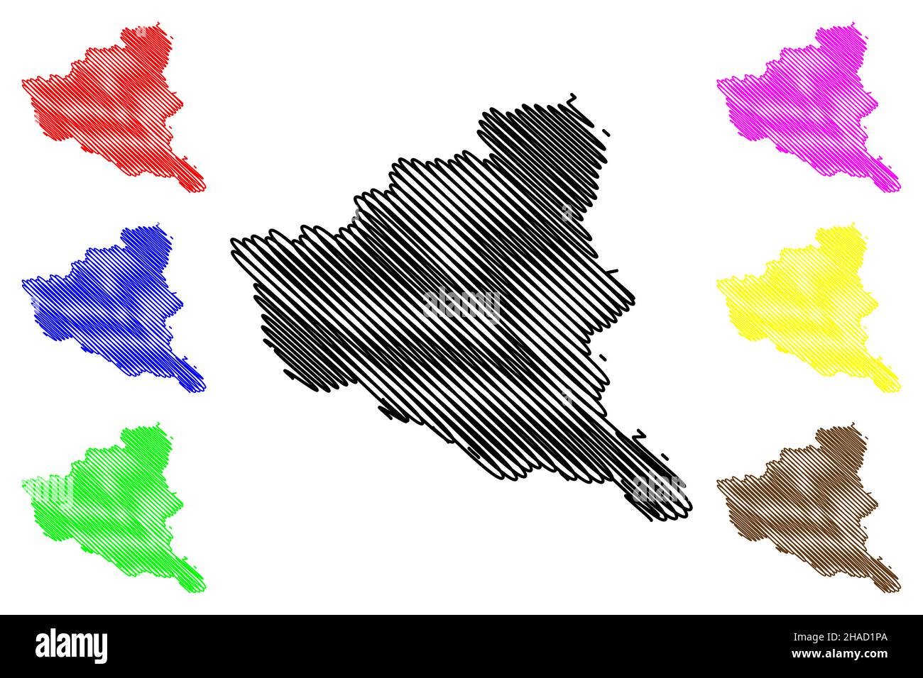 Kinnaur district (Himachal Pradesh State, Republic of India) map vector ...