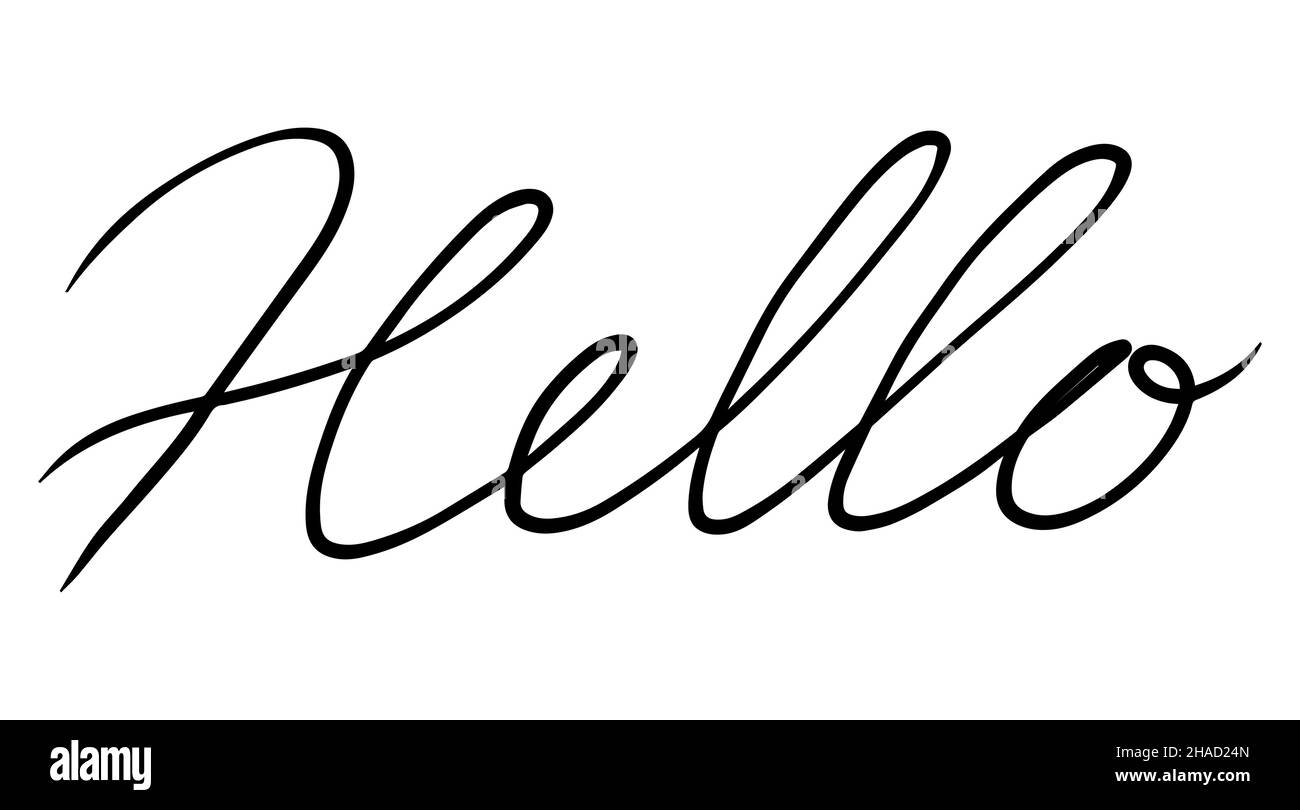 Hand-drawn sign Hello in crude, primitive style. Simple flat vector ...