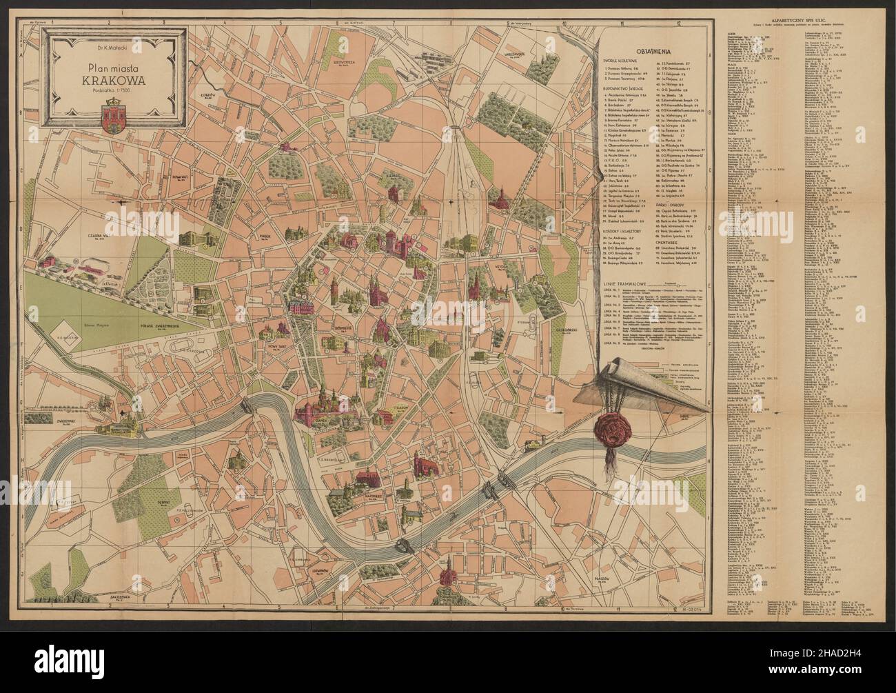 Old Krakow Map, Retro Krakow Map, Vintage Krakow Map, Old Cracow Poster ...