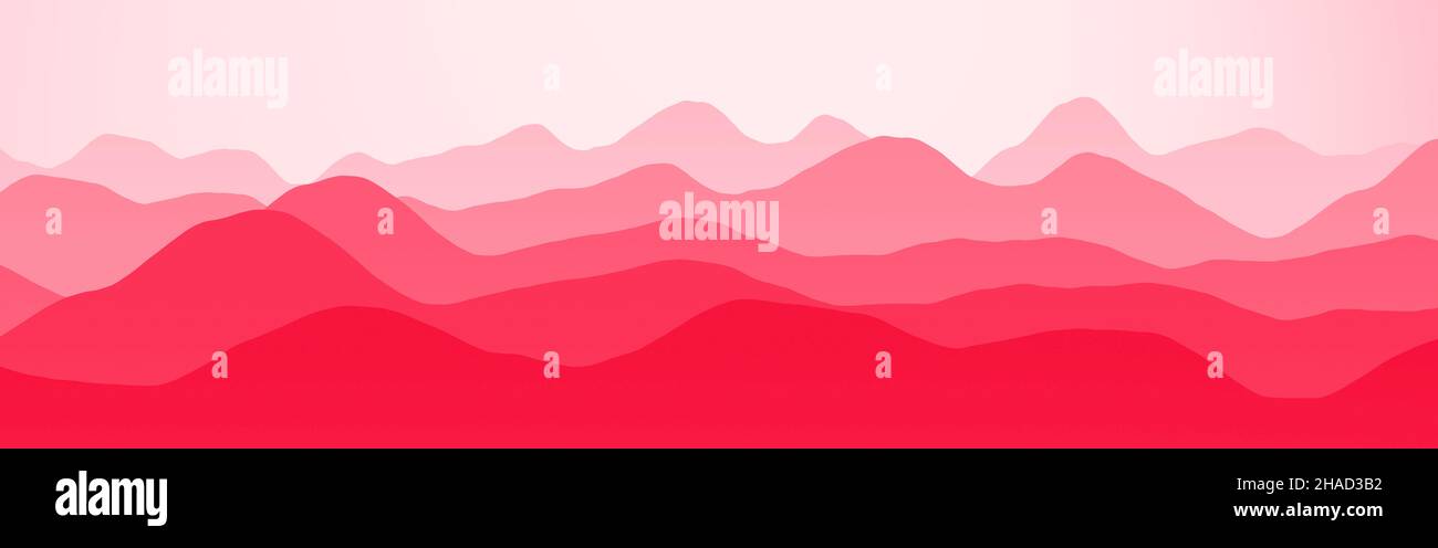 creative red mountains ridges at the dawn computer art backdrop ...