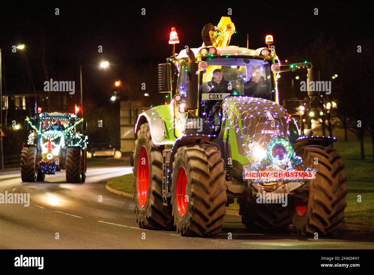 The third annual Christmas decorated tractor parade. Over 70 tractors ...
