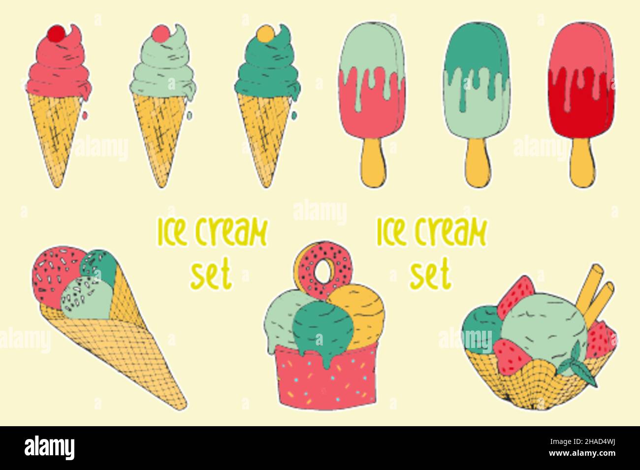 Dessert ice Stock Vector Images - Alamy