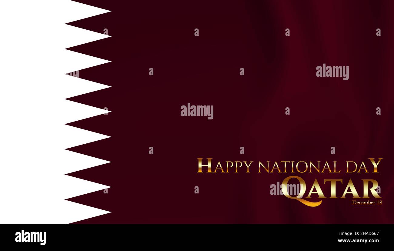 Qatar national flag & national day greetings Stock Photo - Alamy