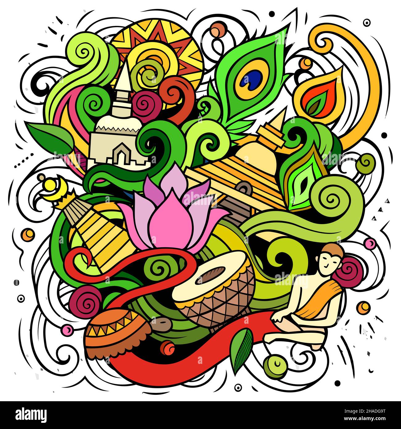 India hand drawn vector doodles illustration. Indian poster design ...