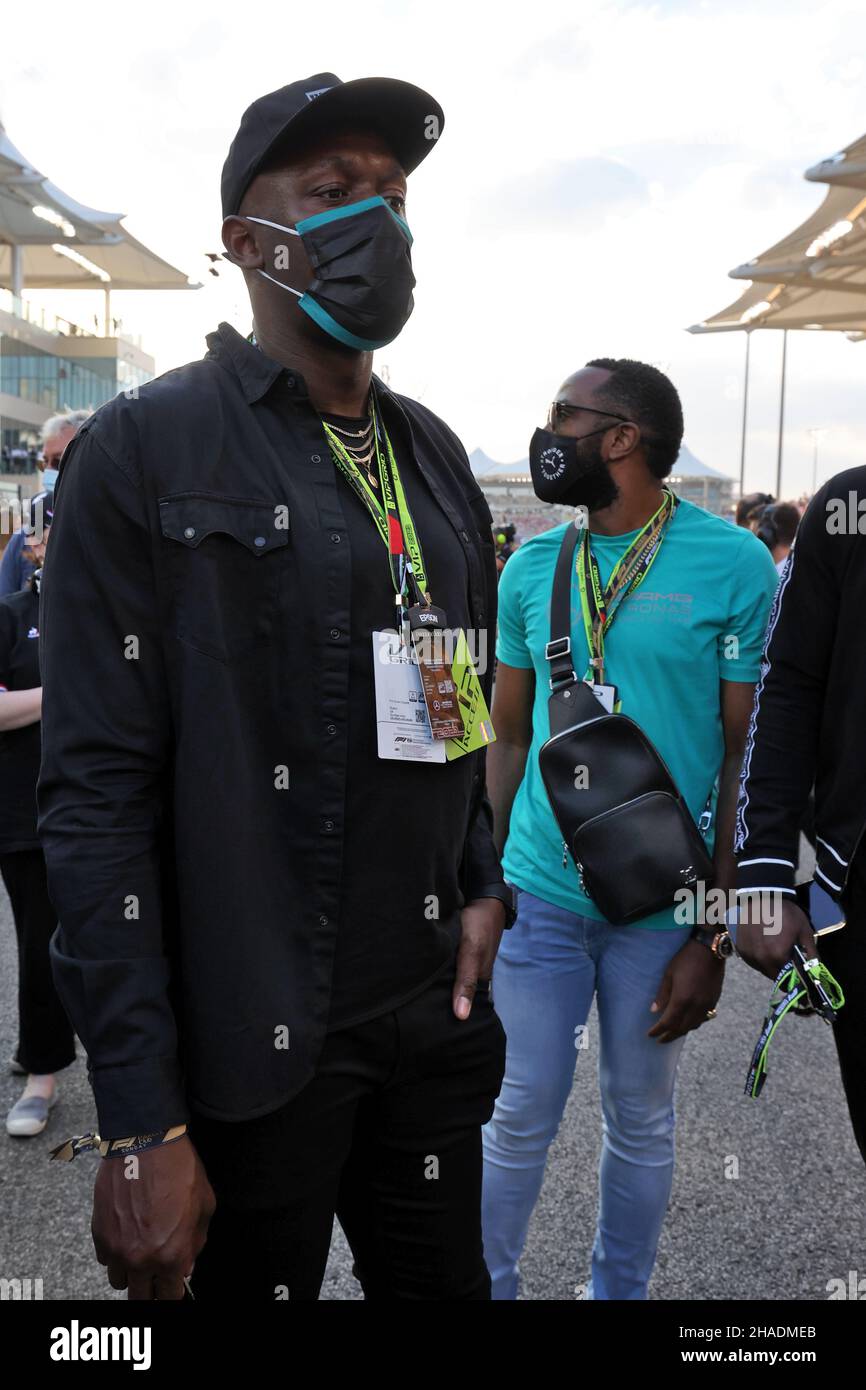Usain Bolt (JAM) Athlete on the grid. Abu Dhabi Grand Prix, Sunday 12th ...