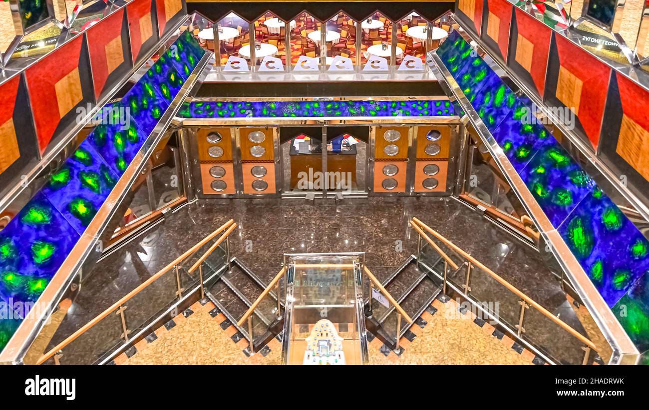 View of the entrance to the Leonardo da Vinci lounge inside the Costa ...