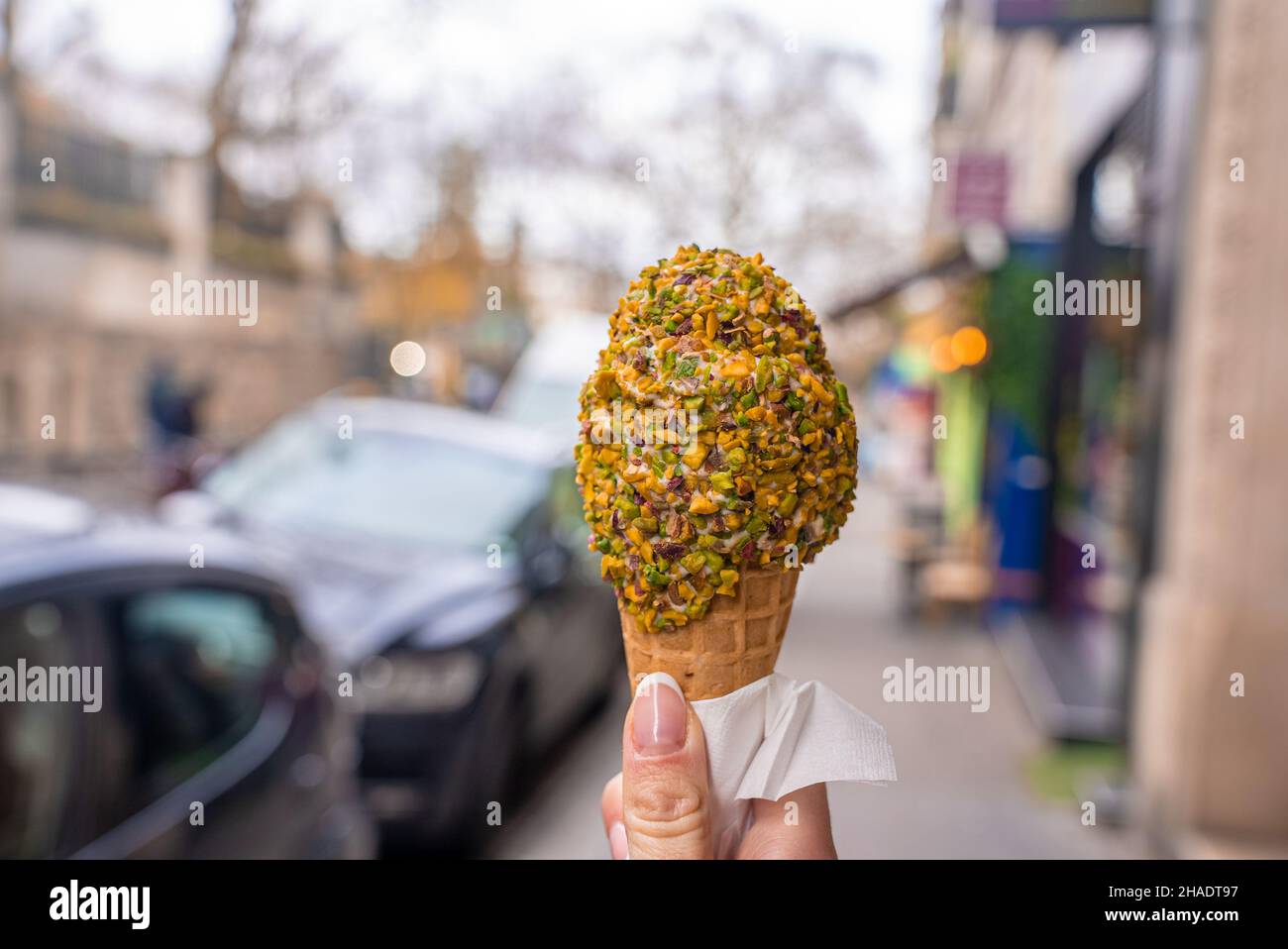 Delicious ice cream in a beautiful Paris, France Stock Photo - Alamy