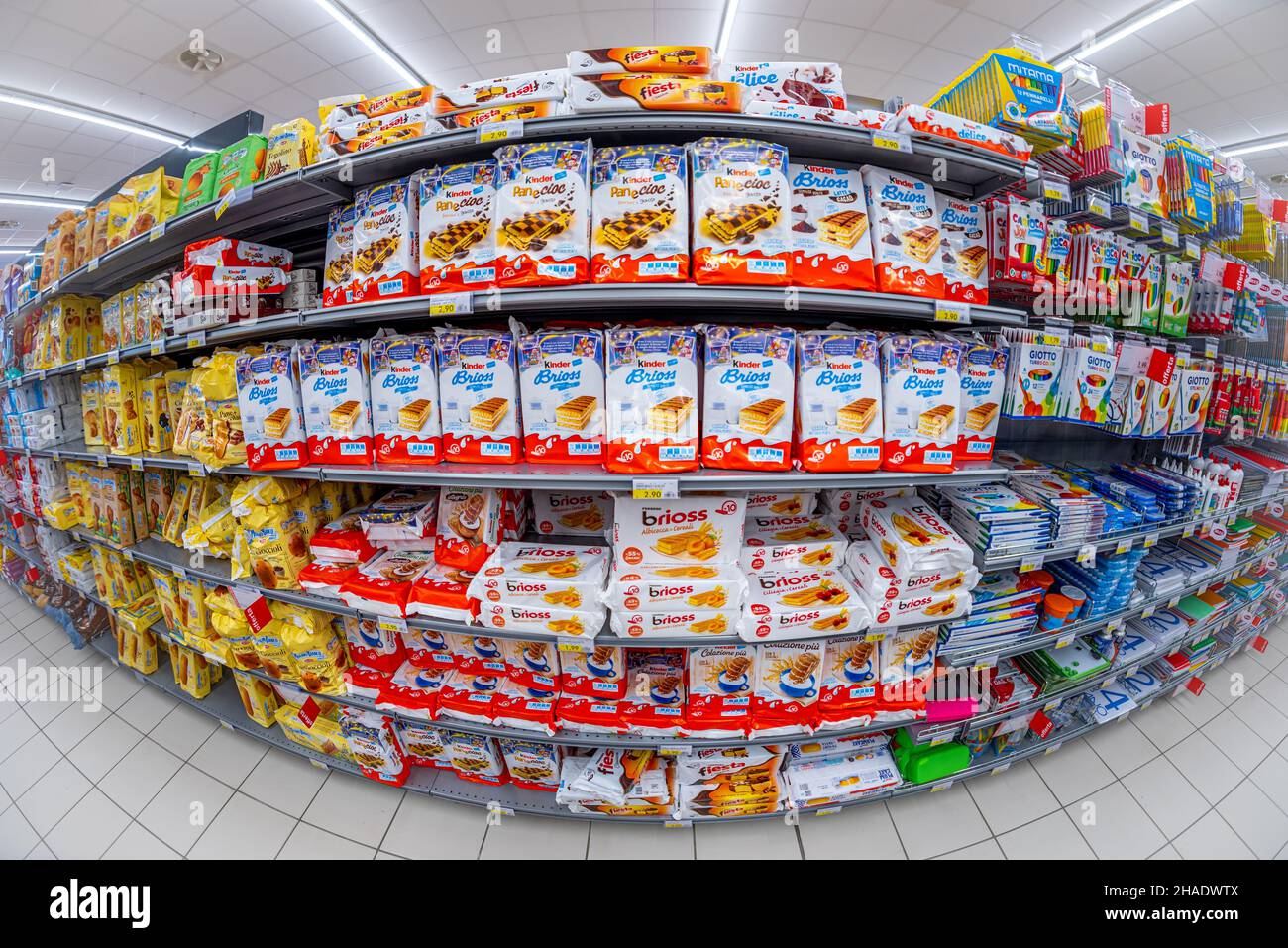 Fossano, Italy - November 25, 2021: Ferrero Kinder, Fiesta, Delice ... Fossano, Italy - November 25, 2021: Ferrero Kinder, Fiesta, Delice ...