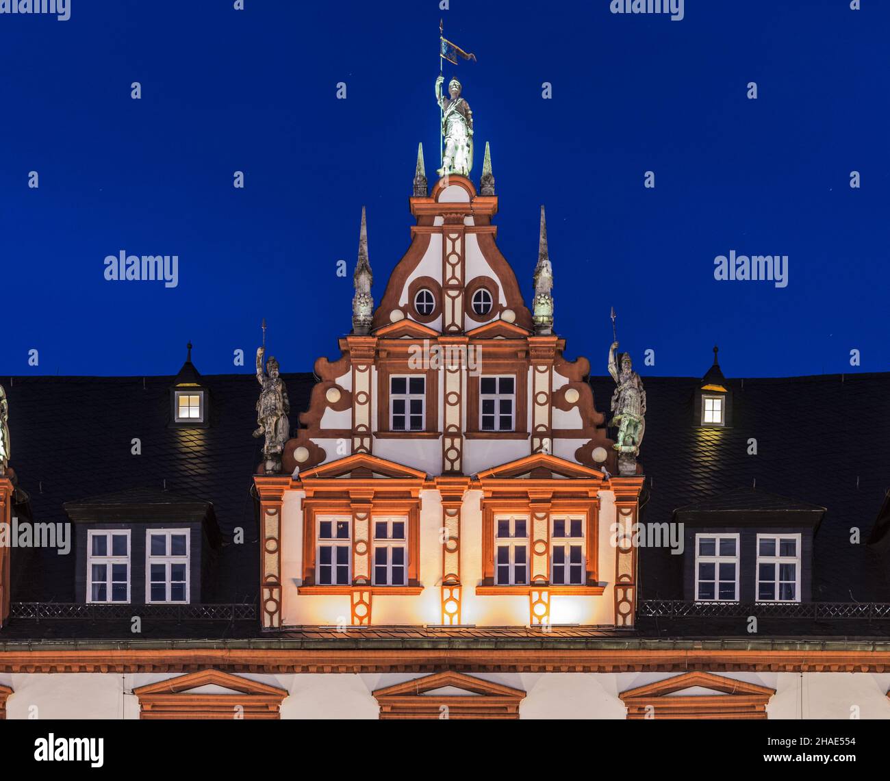 The German home of British royalty at the Market square in Coburg ...