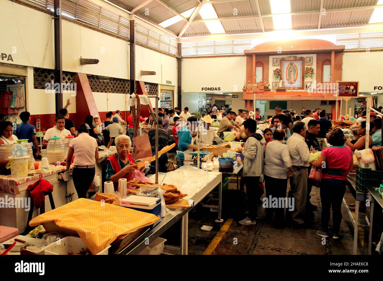 Food market in the mexican town Tequisquiapan, Queretaro, Mexico Stock ...
