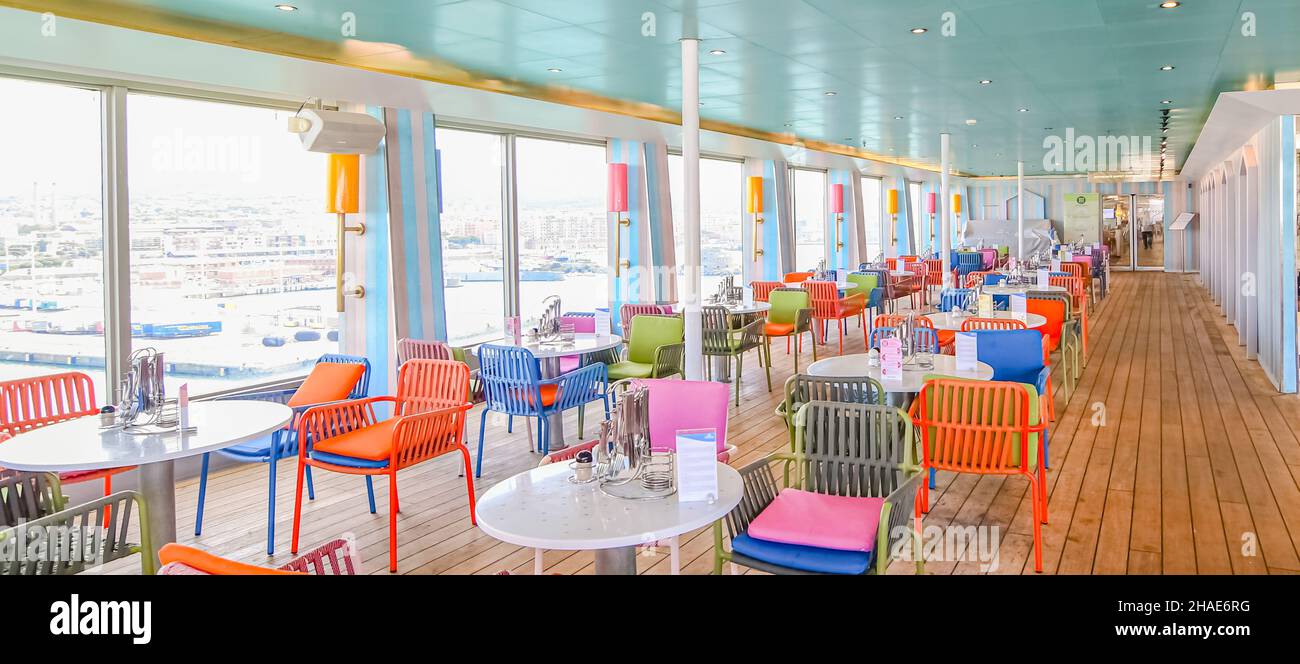 A view of the Cristoforo Colombo buffet restaurant inside the Costa ...