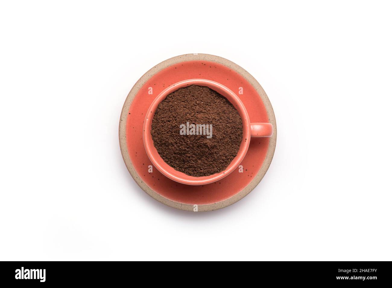 Ground coffee powder in cup isolated on a white background Stock Photo ...